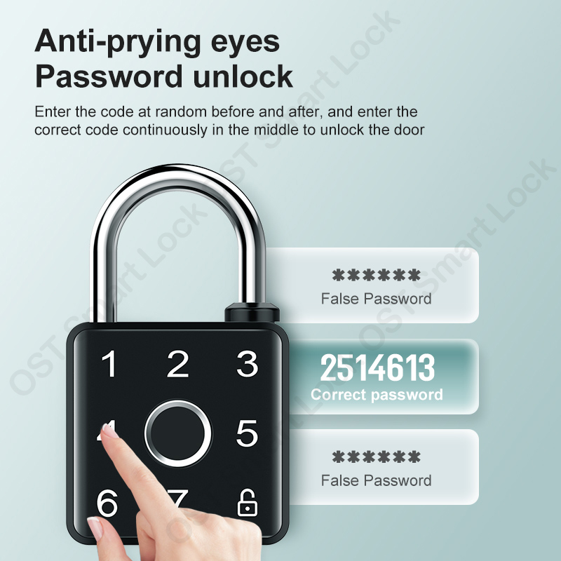 OUSHITE Tuya Waterproof Smart Padlock With Fingerprint Heavy Duty ...
