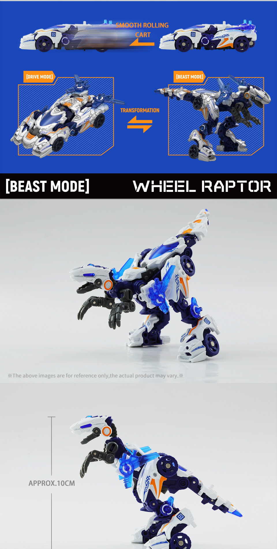 52TOYS BEASTDRIVE BD-01 WHEEL RAPTOR Mecha Deformation Action Figure ...