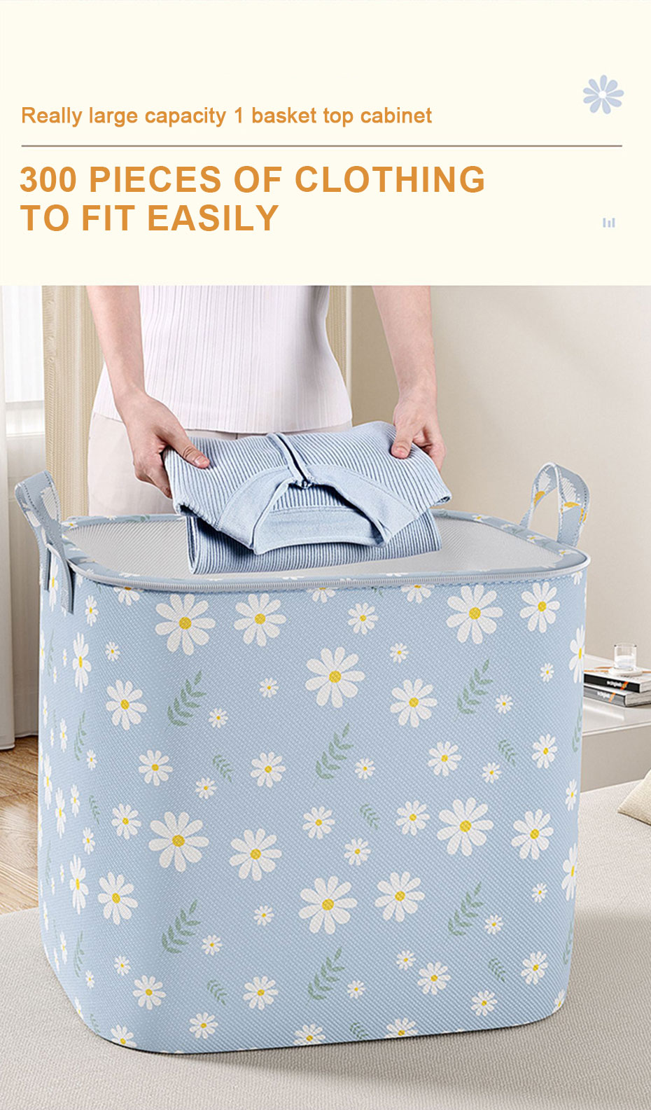 New 180/220L Daisy Storage Bag Large Storage Box Clothes Organizer ...