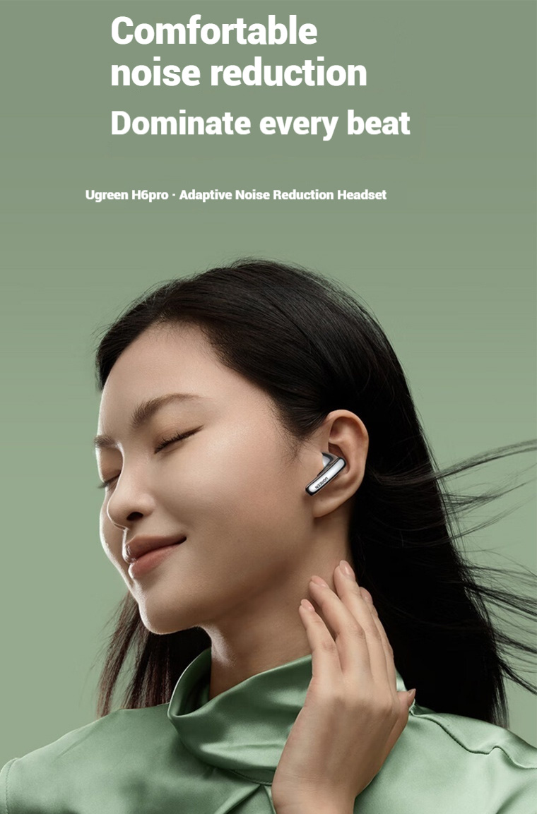 UGREEN Hitune H6 Pro Bluetooth Headphones Semi-in-ear Active noise-cancelling Music headphones ...