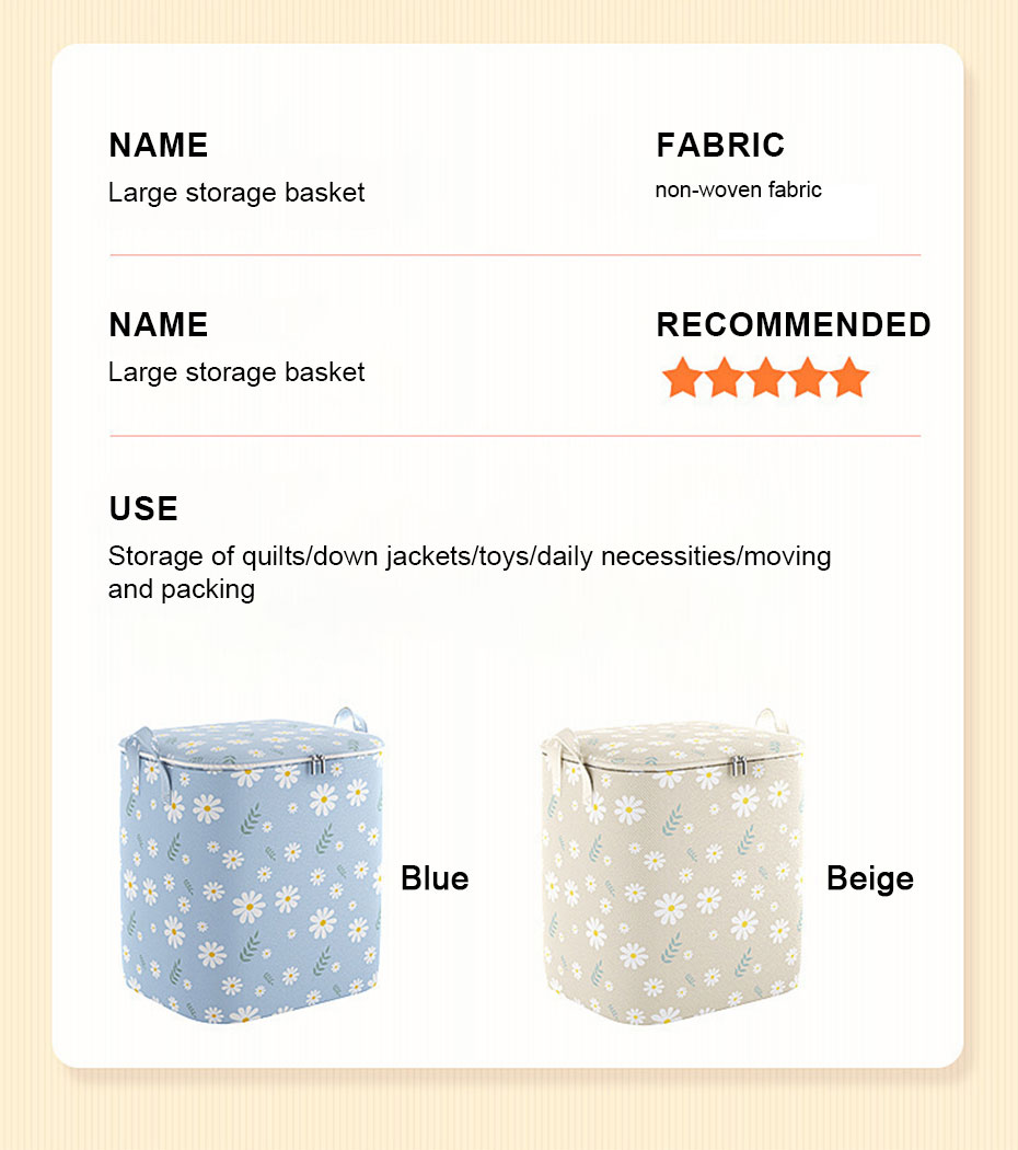 New 180/220L Daisy Storage Bag Large Storage Box Clothes Organizer ...
