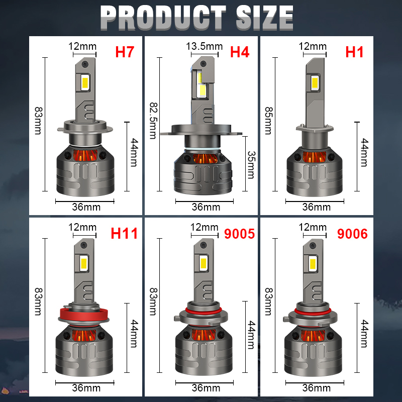 2pc H7 H4 H11 LED Canbus Car Headlight Bulbs 4300K 6500K H1 HB3 9005 HB4 9006 9012 Fog Lights ...