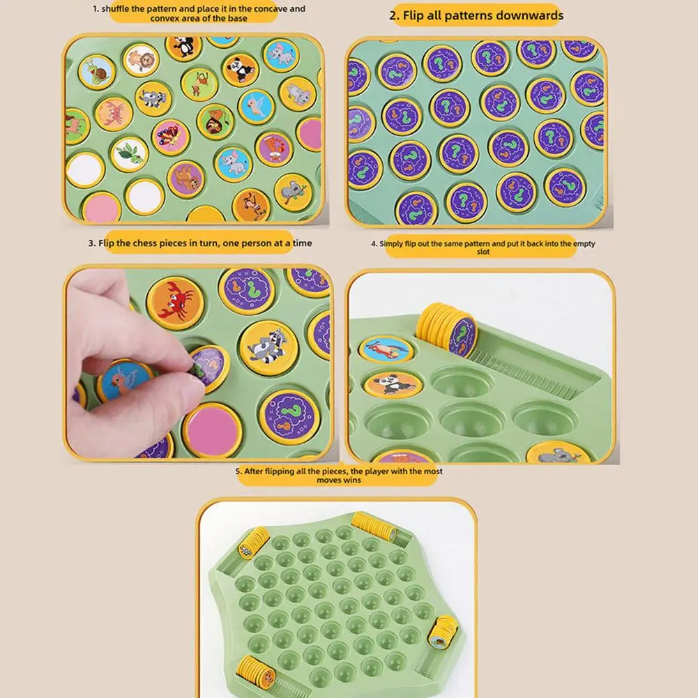 🔥Local Stock🔥Children's Flip Memory Chess Game 2-4 People Parent-child ...