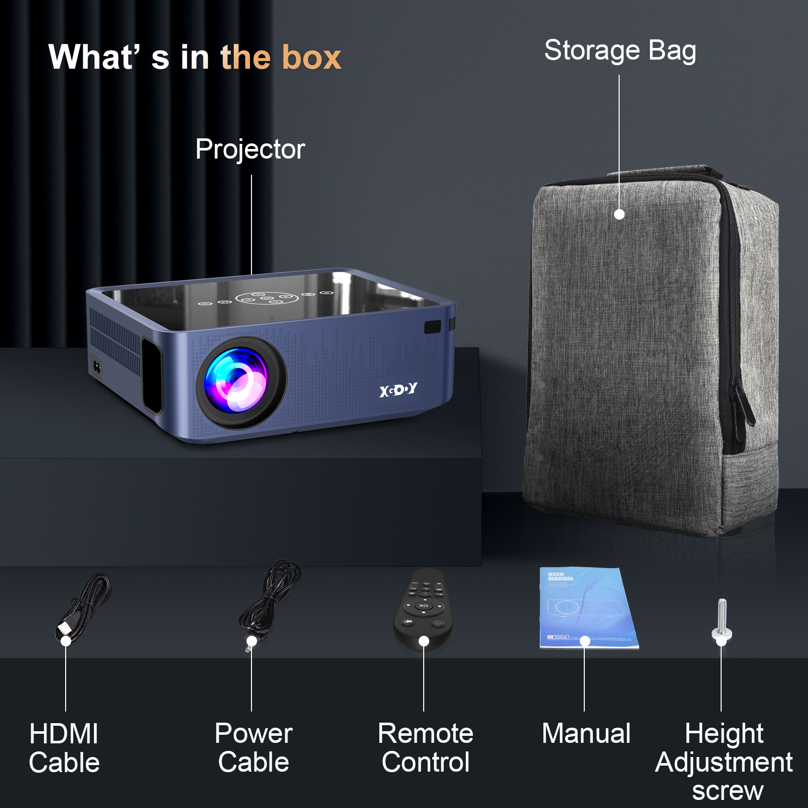 XGODY X1 Pro 8K Smart Projector 1080P Ultra HD Android 9.0 LCD ...