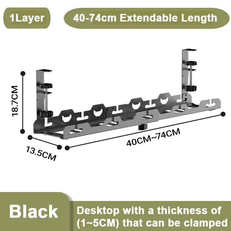 *Extendable* Under Desk Cable Management Wire Organizer Tray Pc Cabel ...