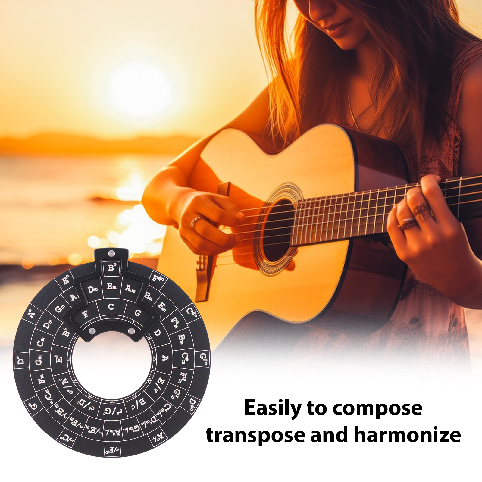 [LOCAL MUSIC] RMT-A1 Circle of Fifths Aluminum Alloy Wheel Melody Tool Music Theory Plate ...