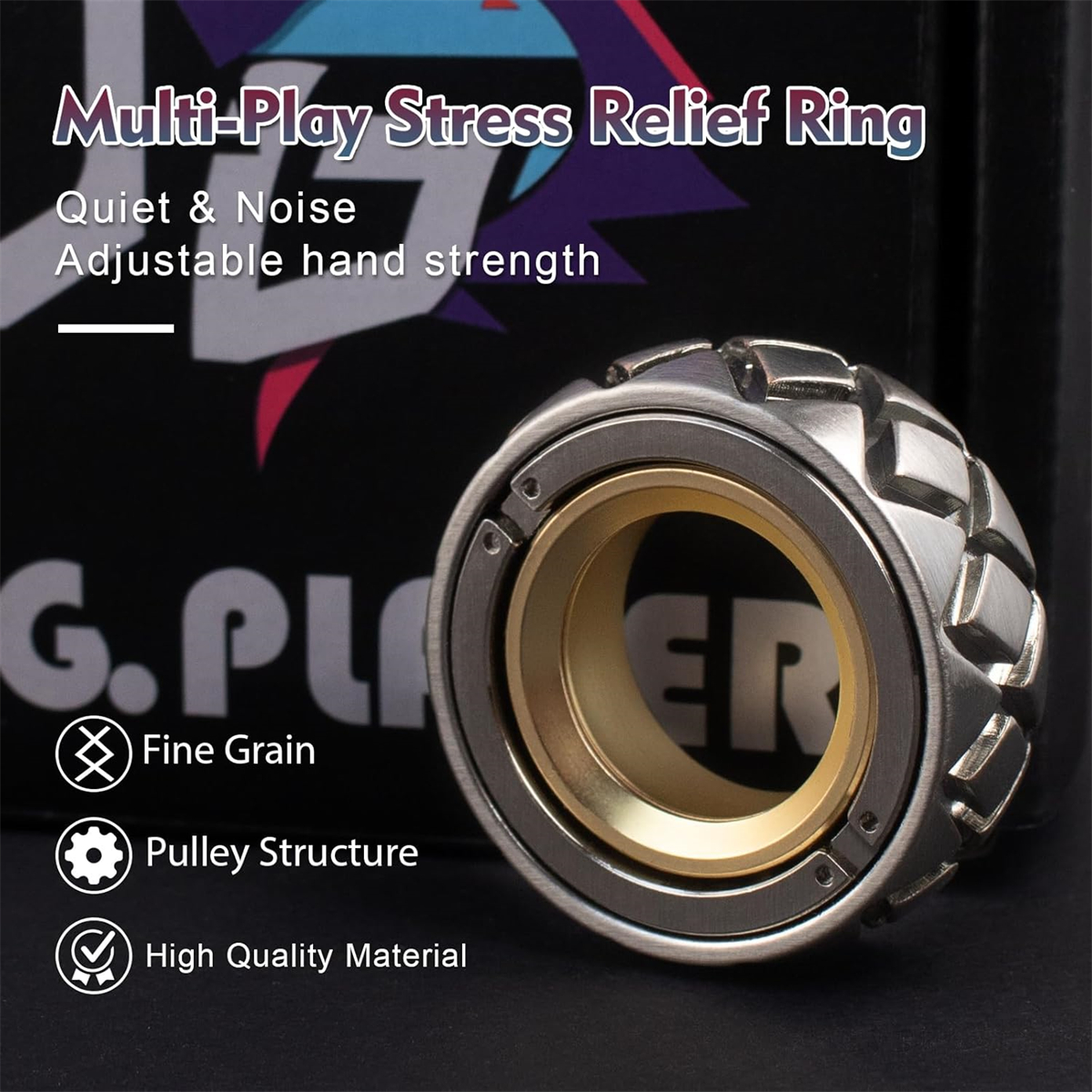 【Kaeroi】 Fidget Spinner Ring - 2-in-1 Mainan Cincin Anti Stress (Putar ...