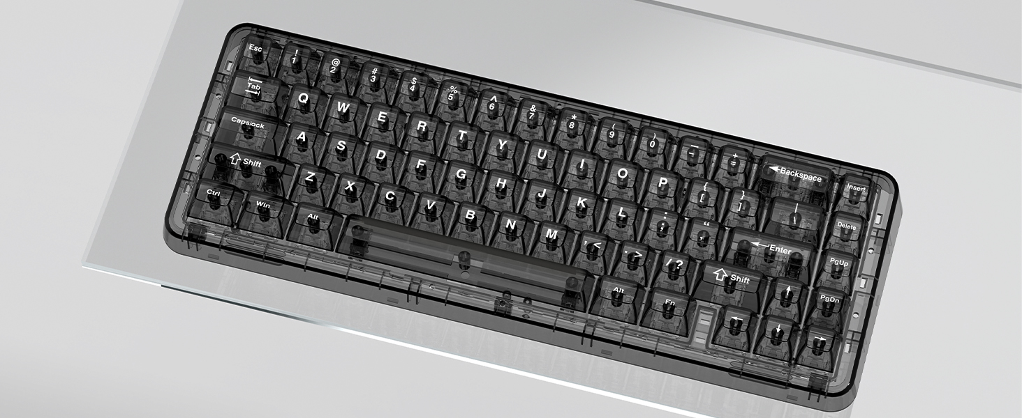 Womier Transparent RGB Keycaps 114 Keys Shine Through Crystal PBT ...