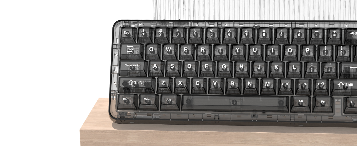 Womier Transparent RGB Keycaps 114 Keys Shine Through Crystal PBT ...