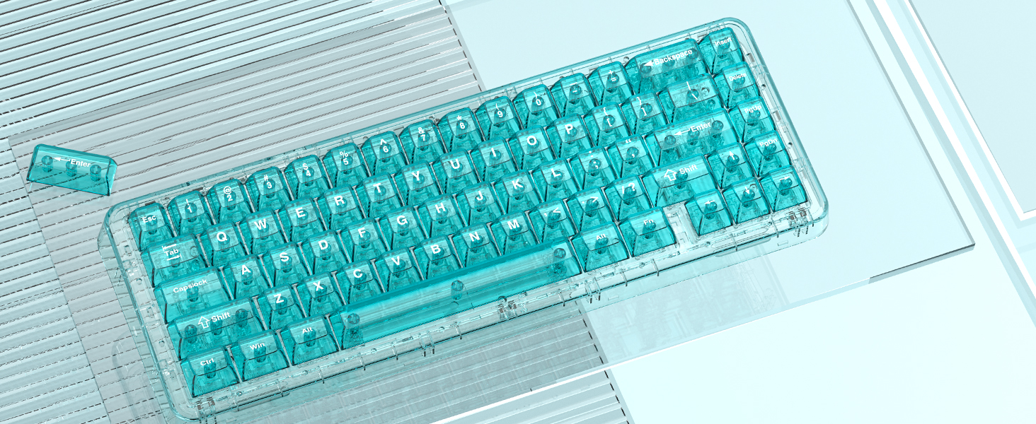WOMIER 114 Keys Clear Green MDA Profile Keycaps Transparent Key Cap ...