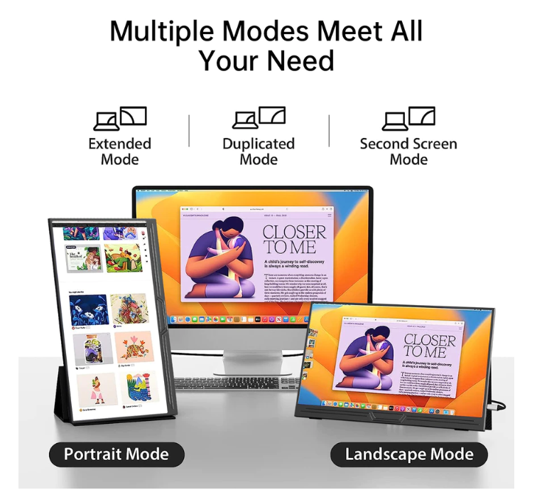 DITU 15.6"inch Ultra Slim Portable LED Monitor Full HD Screen gaming ...