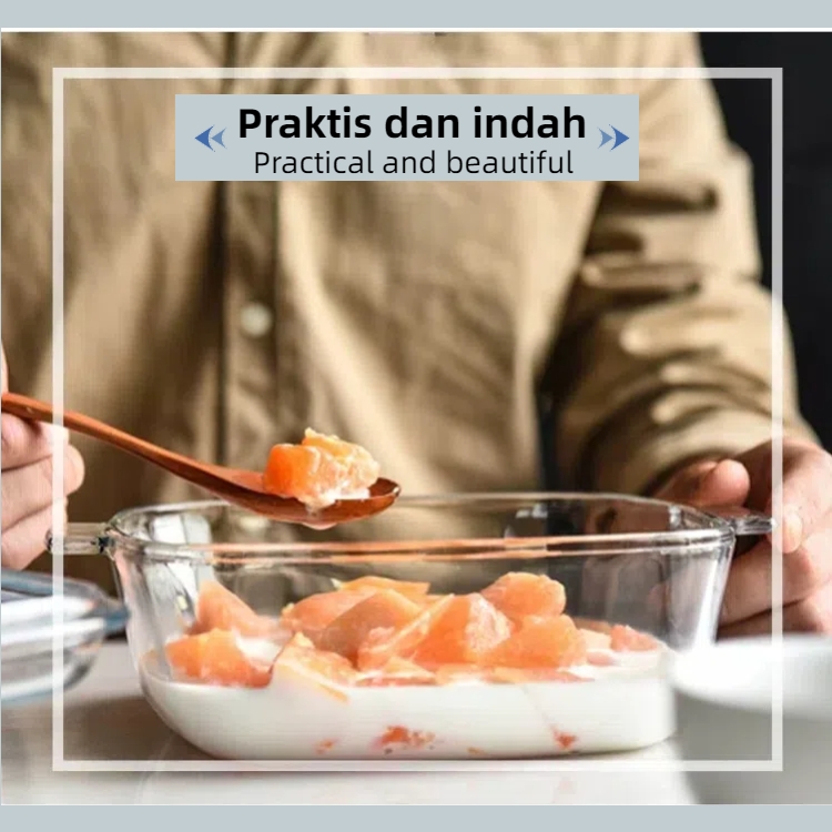 Ready stock Tempered Glass Bowl Mangkuk hidang Kaca Serving with lid ...