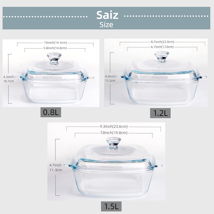 Ready stock Tempered Glass Bowl Mangkuk hidang Kaca Serving with lid ...
