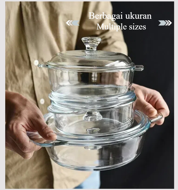 Ready stock Tempered Glass Bowl Mangkuk hidang Kaca Serving with lid ...