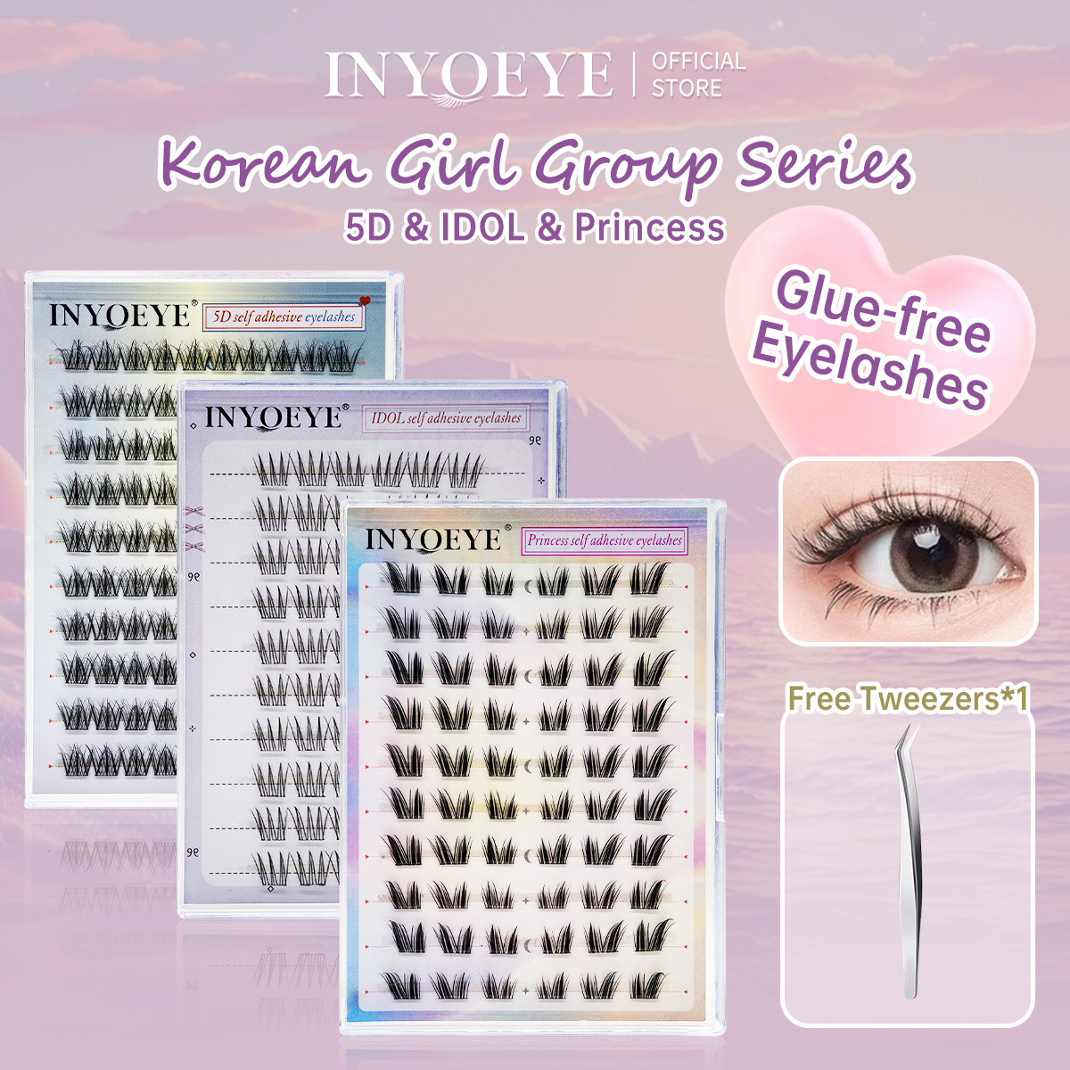 INYOEYE IDOL ACE Self-Adhesive Glue Free False Eyelashes 10-12mm ...