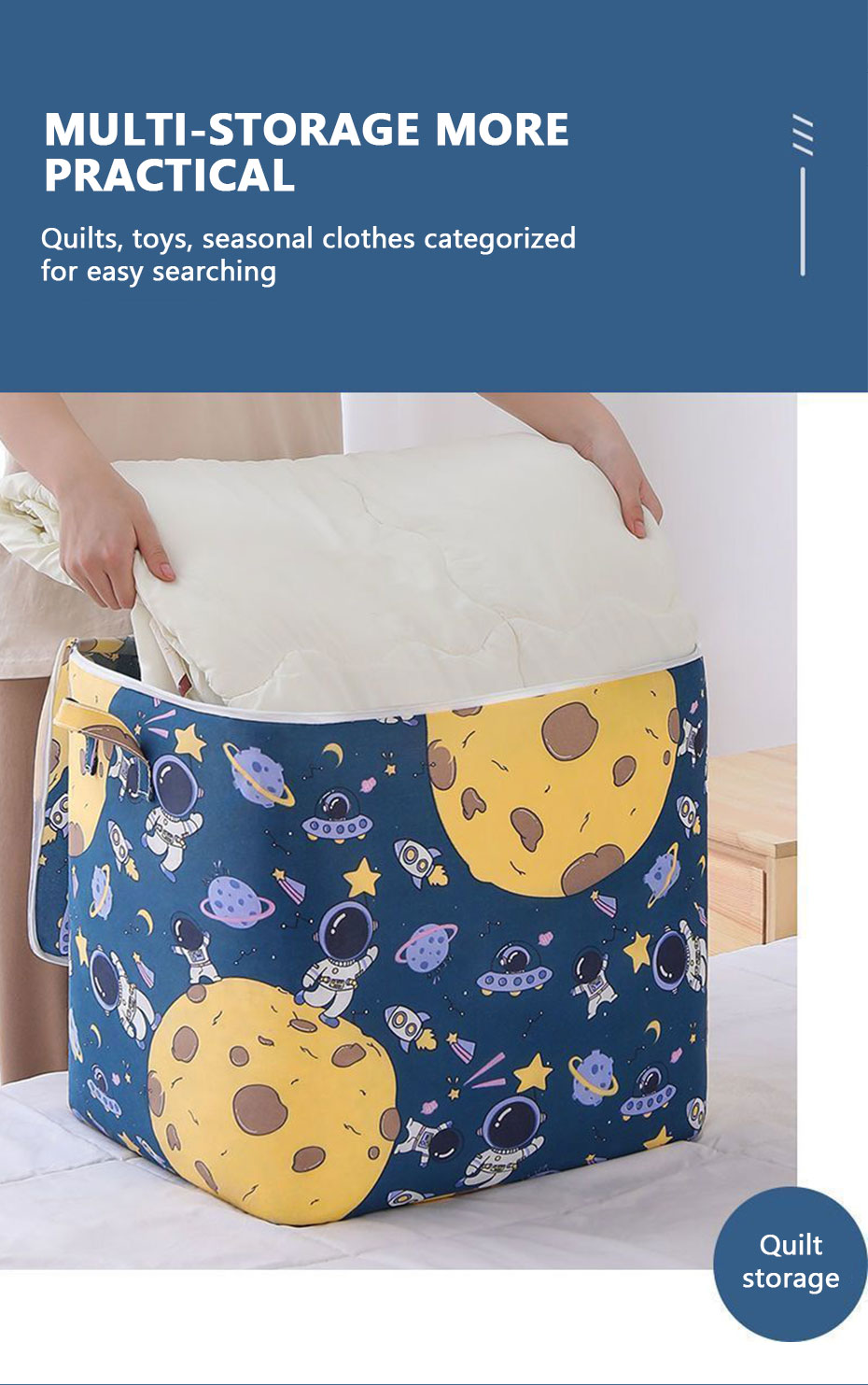 New Large Storage Bag Clothes Storage Clothes Organizer Moving Packing ...