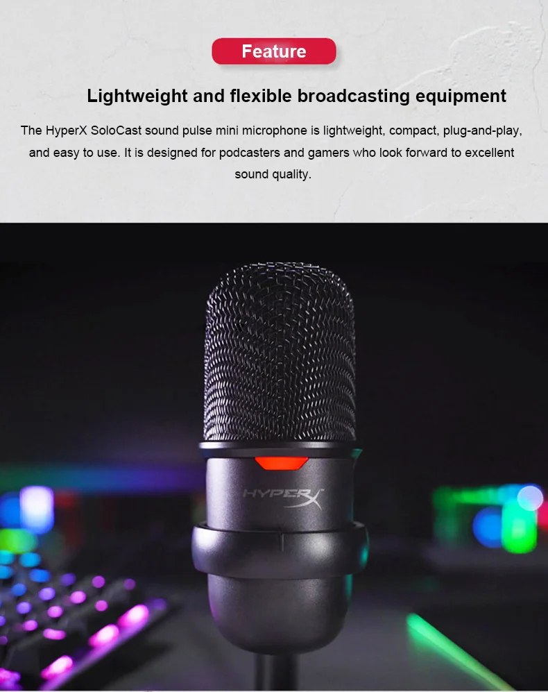 Original HyperX SoloCast Mini Microphone Professional Electronic Sports ...