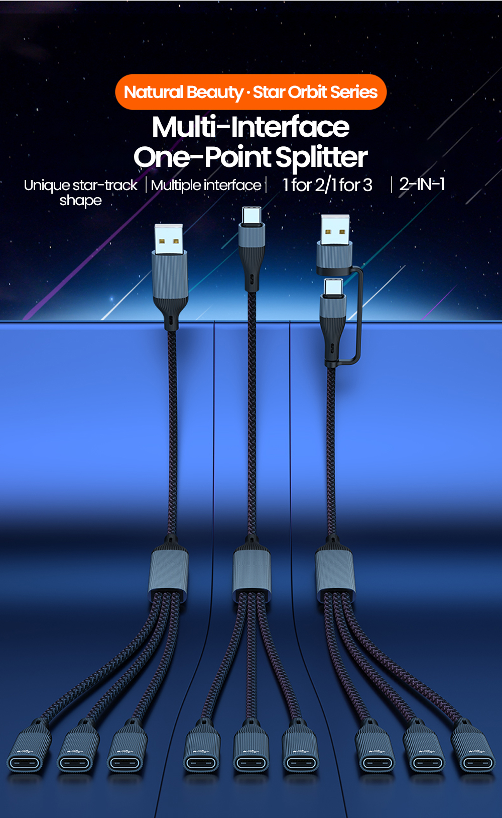 Elough USB/Type C Male to Multi Type-C Ports Multi-interface Computer ...
