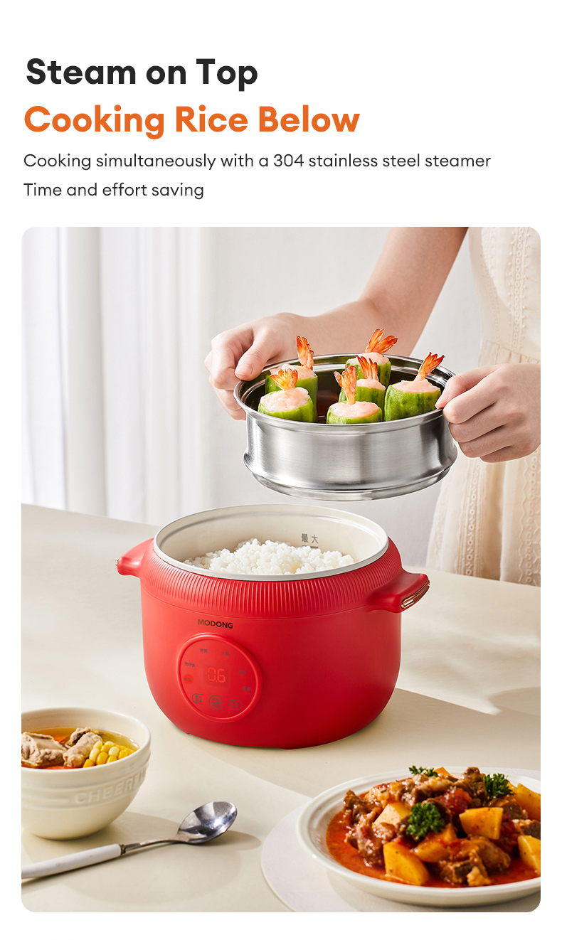 Rice Cooker 1.6l Low Sugar Rice Cooker Household Steamer 2-4 People ...
