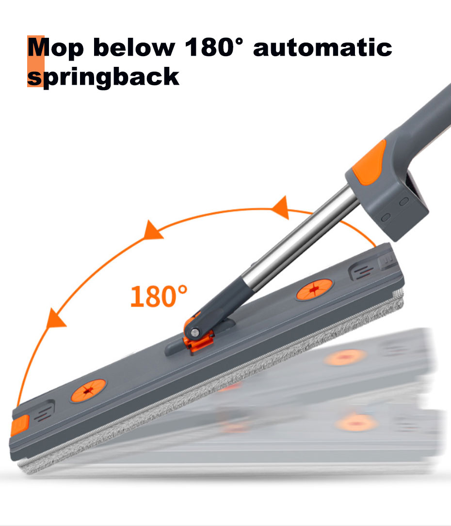 45CM Large Flat Mop Heavy Duty Mop Lantai 360° Rotatable Floor Mop With ...