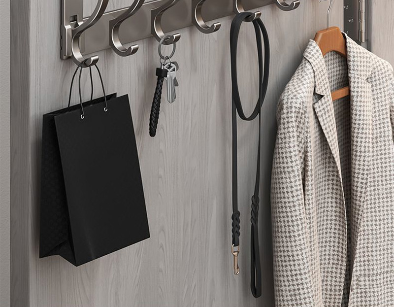 RUMAH+ 6/7 Hooks Back Door Hanger No Drill Hanger Behind Door Punch ...