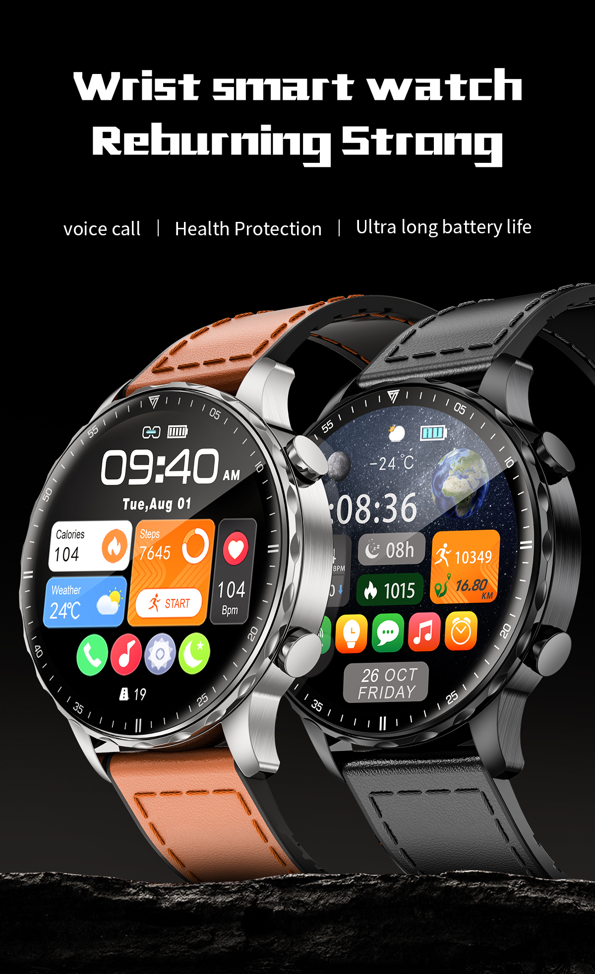 LIGE Smart Watch Men Bluetooth Call 1.53inch Full Screen Touch ...