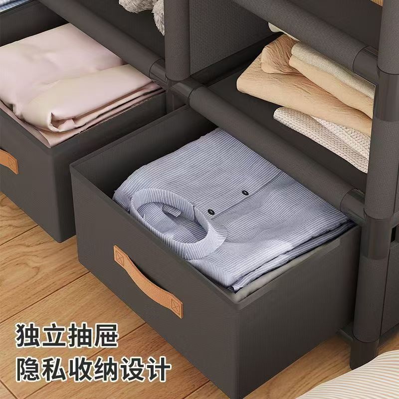 Ready Stock ! Wardrobe With door curtain Almari Baju laci/ Rak Baju ...