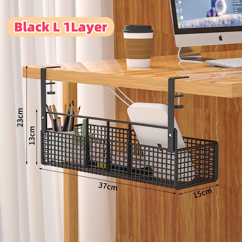 No-Drill Under Desk Cable Management Tray Wire Organizers Adjustable ...