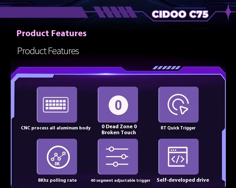 CIDOO C75 Wired Mechanical Keyboard Aluminum 75% Hot swappable RGB ...