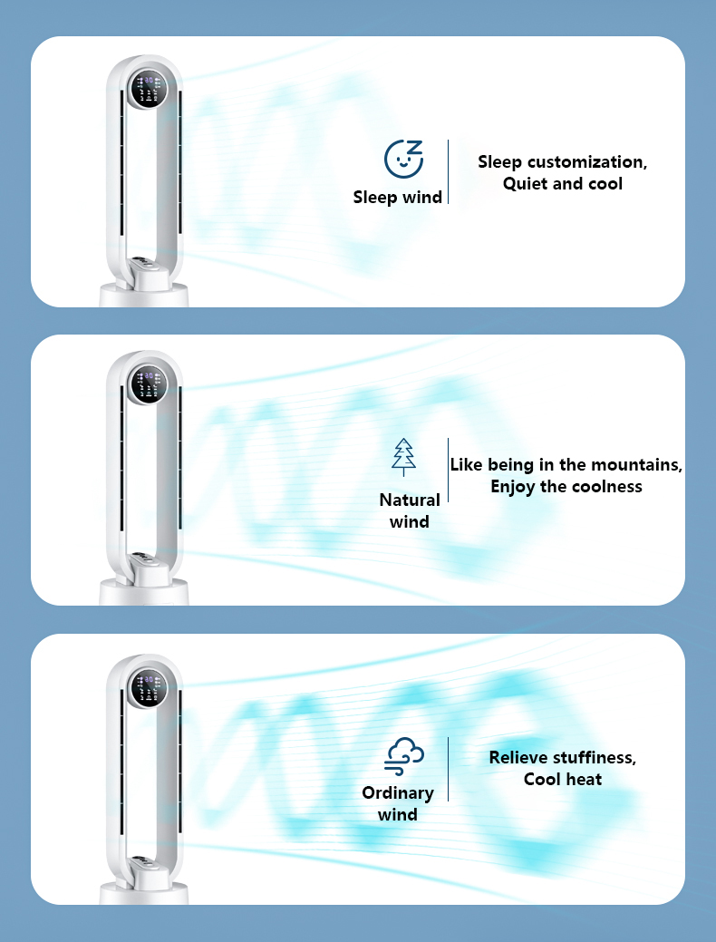 TSONG Bladeless fan, 35 inches/12 speeds/8 hours timing/remote control ...