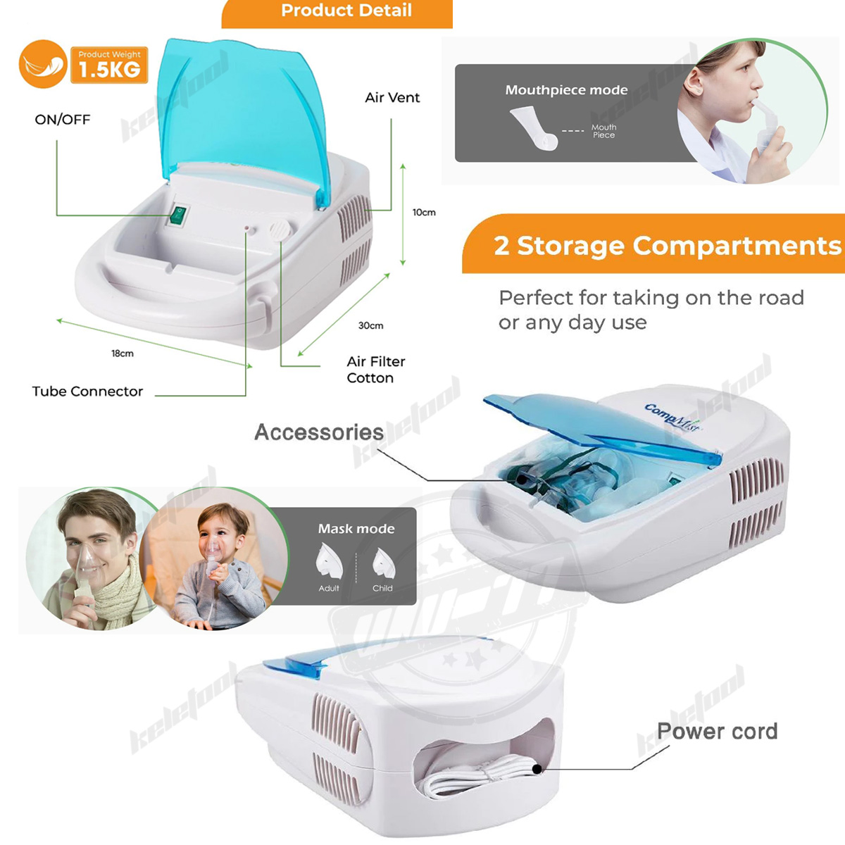 inhaler spray steamer medical Mesin Nebulizer For adults /Kids Asthma ...