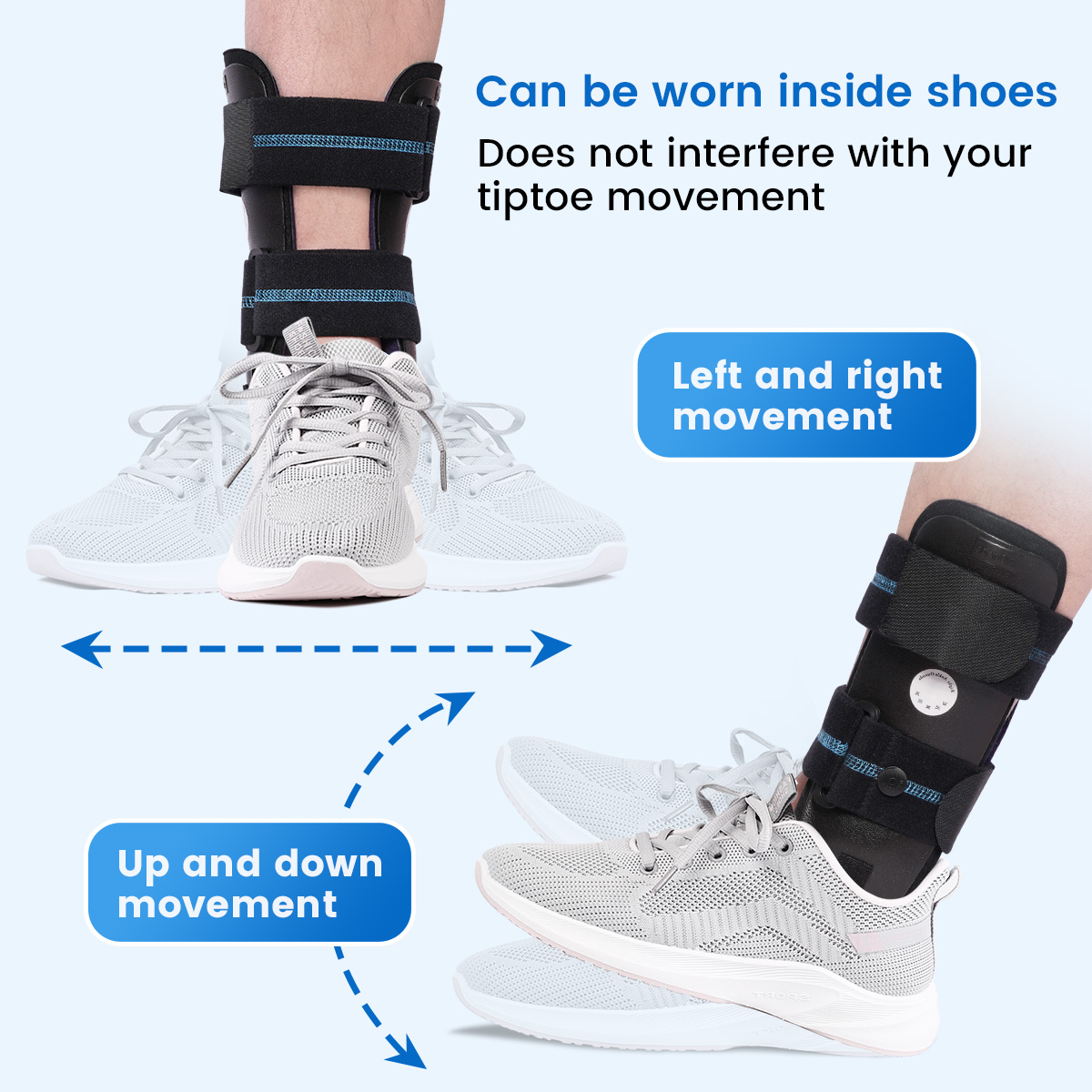 VELPEAU Ankle Brace - Stirrup Ankle Splint - Adjustable Rigid ...