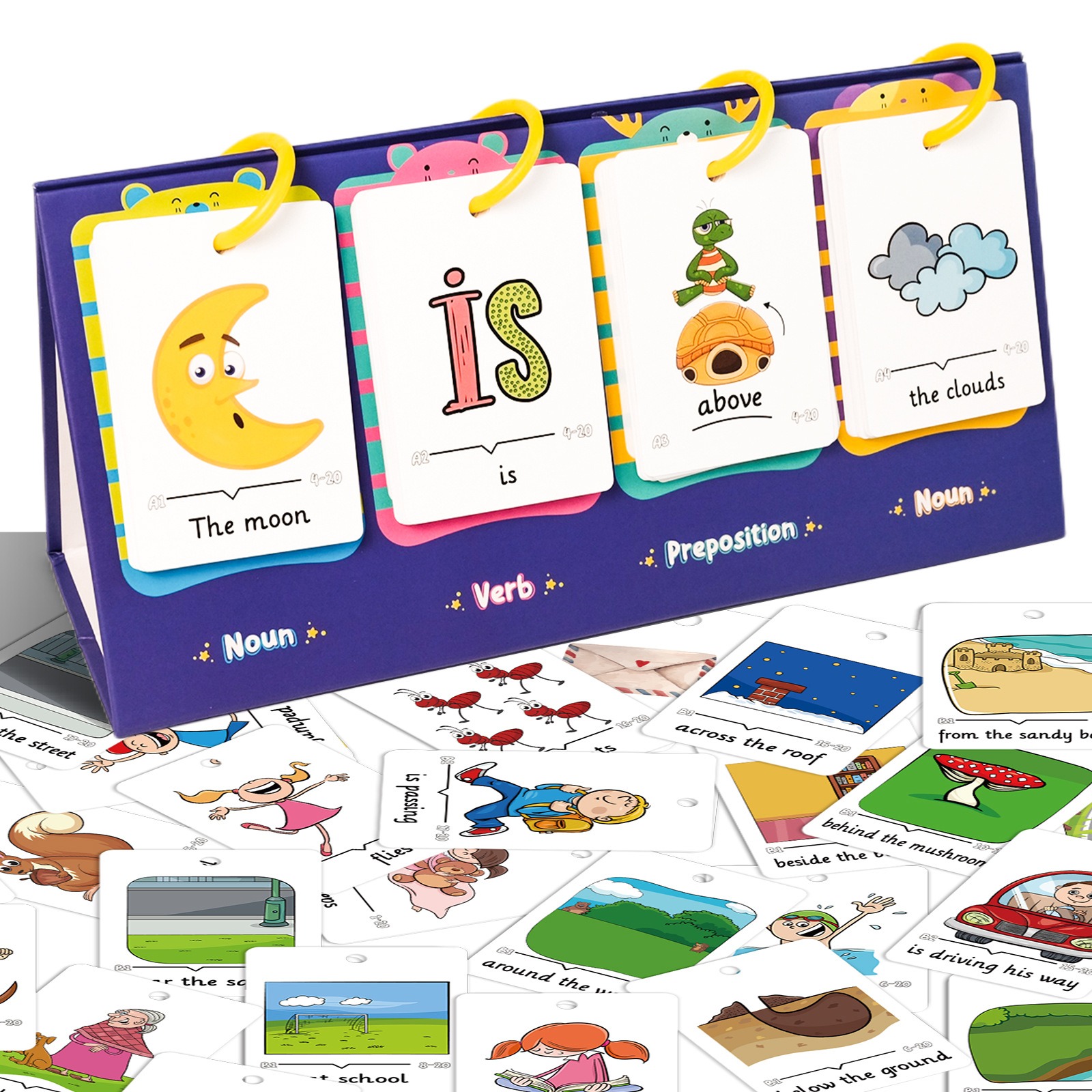 129Pcs Phonics English Flash Card CVC Words Vowel Consonant Desk ...