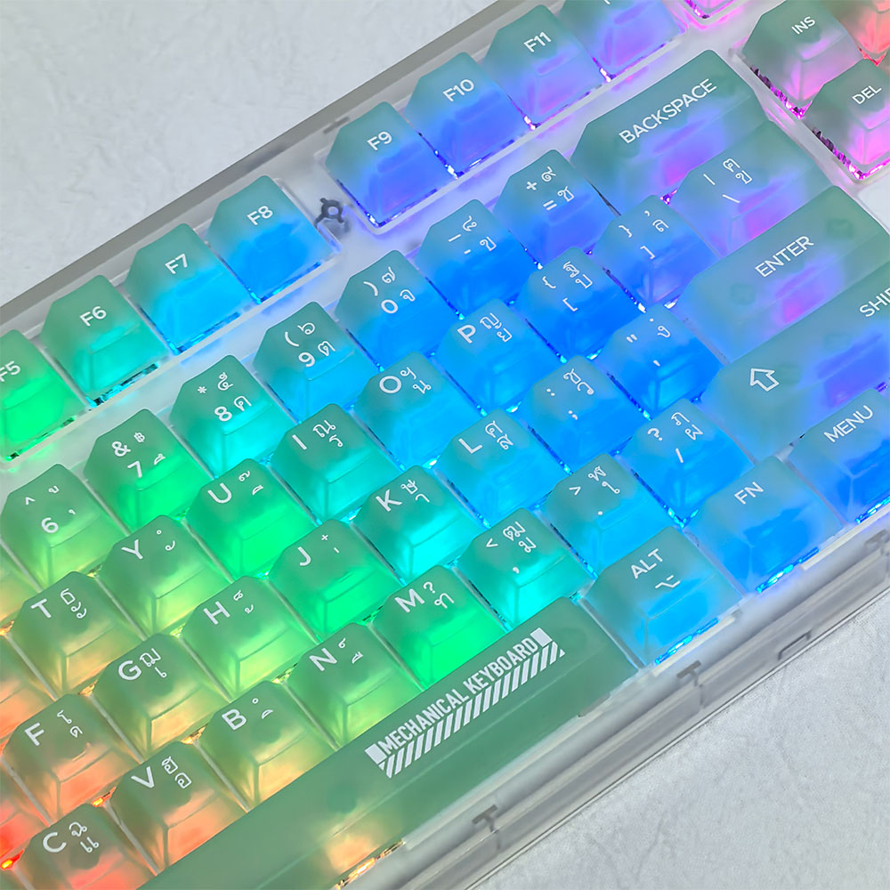 122 Keys Milky White Keycap Frosted Fog Transparent Matte PC ABS ...