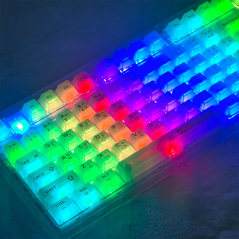 122 Keys Milky White Keycap Frosted Fog Transparent Matte PC ABS ...