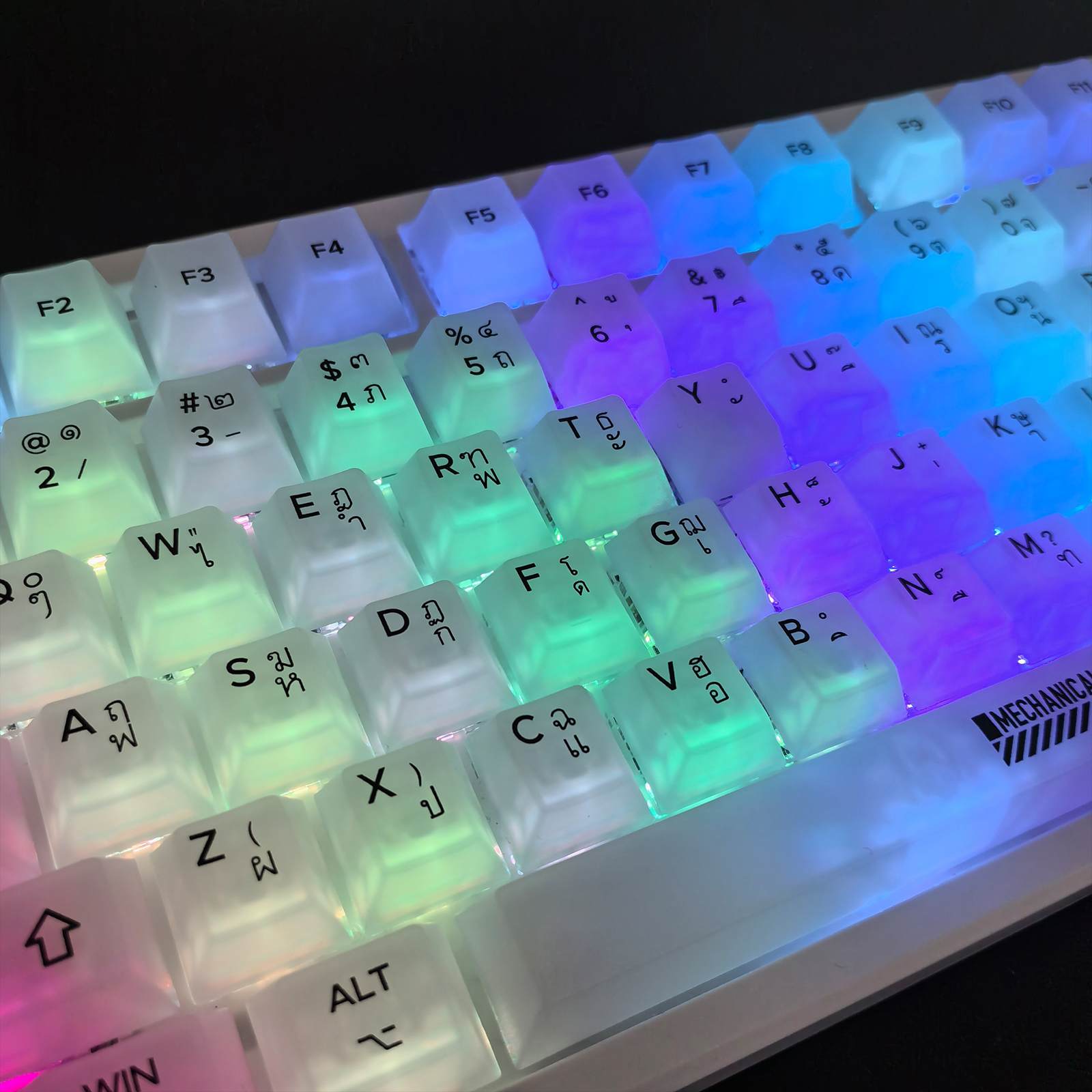 122 Keys Milky White Keycap Frosted Fog Transparent Matte PC ABS ...