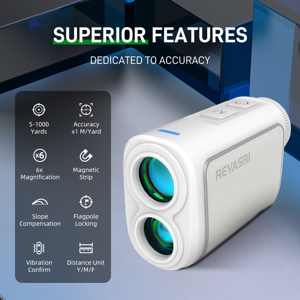 REVASRI Golf Laser Rangefinder 1000Yds with Slope Flag Lock Vibration Range finder with Magnet ...