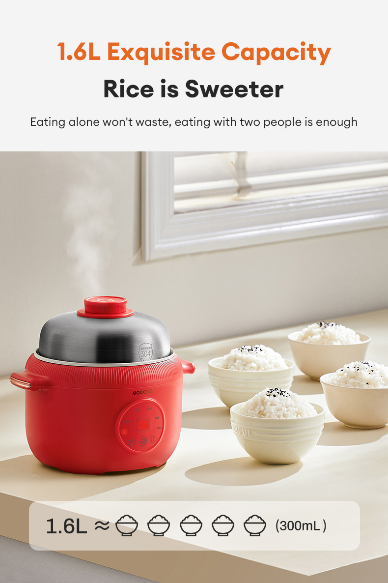 【1.6L】 Rice Cooker With Steamer Rice Cooker Small 1-3 People Low Sugar ...