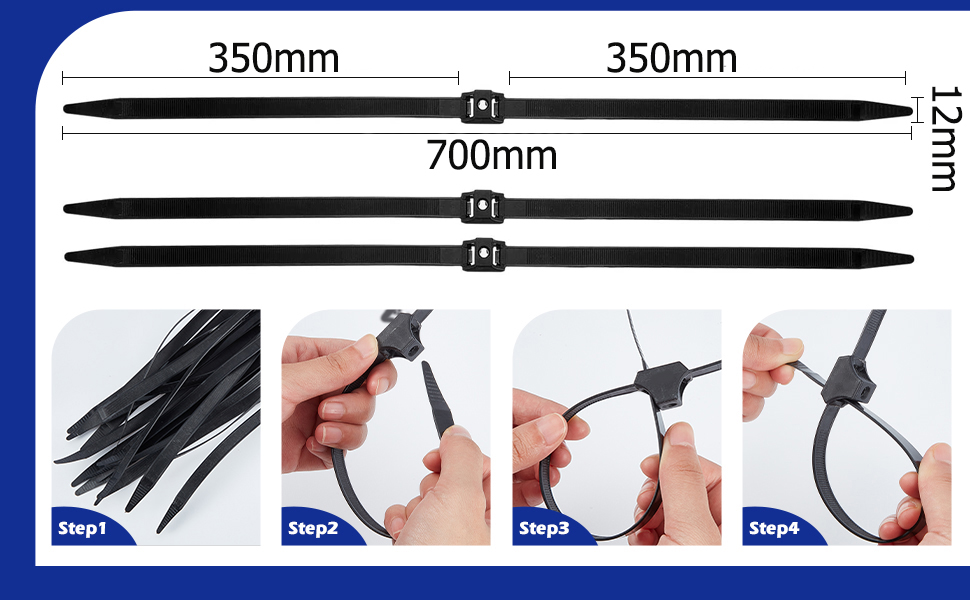 Reusable Zip Tie Handcuffs Double Locking Zip Ties Restraints Black ...