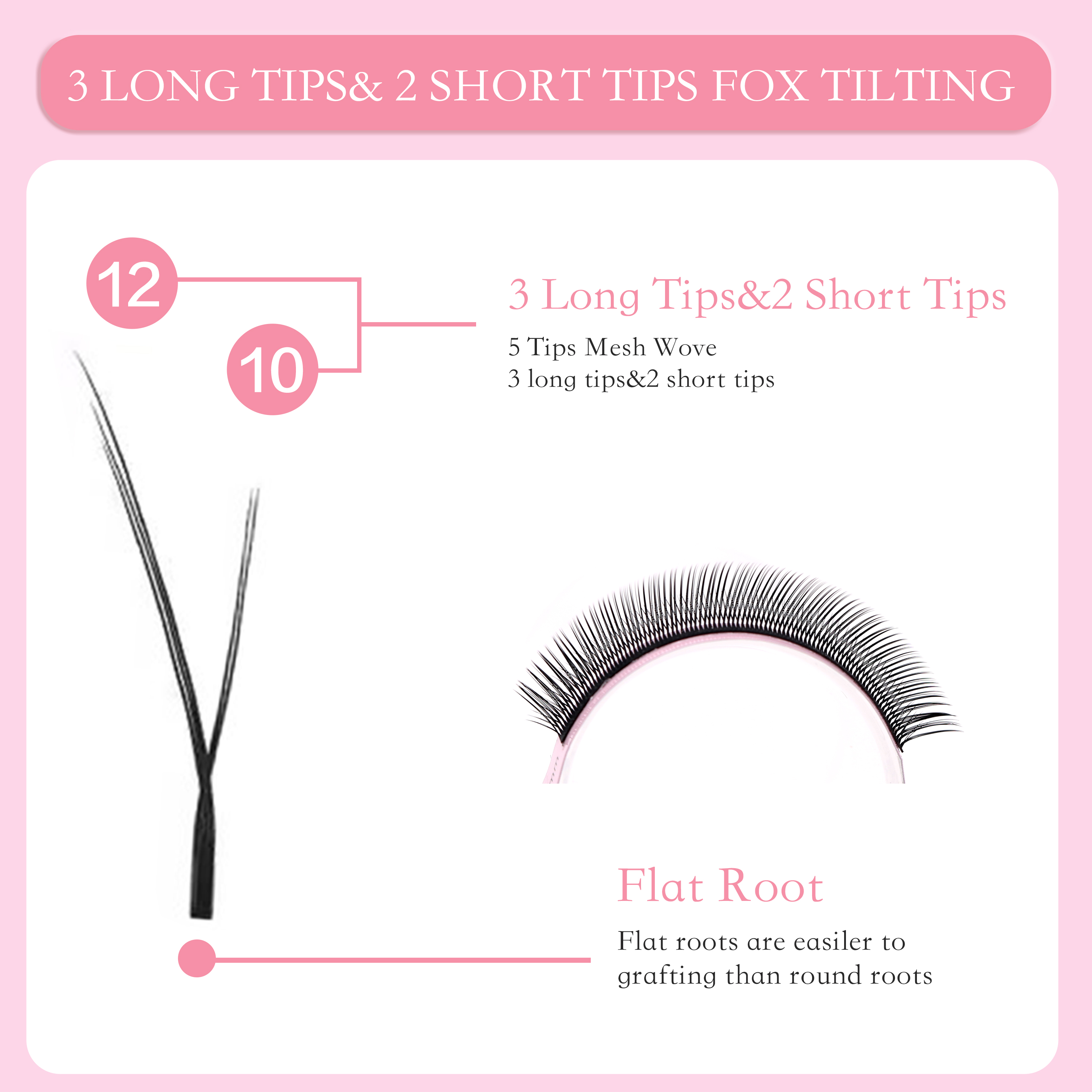 PRAECLARUS Fox Series Oblique Flying Y Type Eyelash Extension Thickness ...