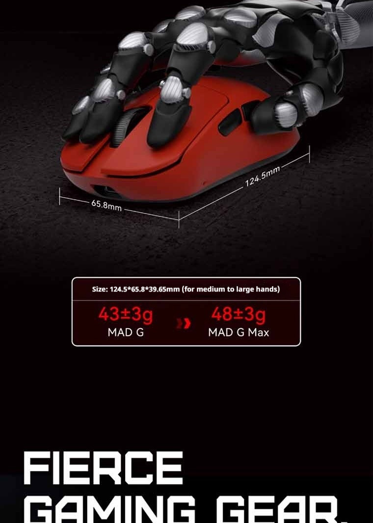 MADCATZ MAD G Dual-mode Wireless Gaming Mouse, PAW3395, Wireless 8K ...