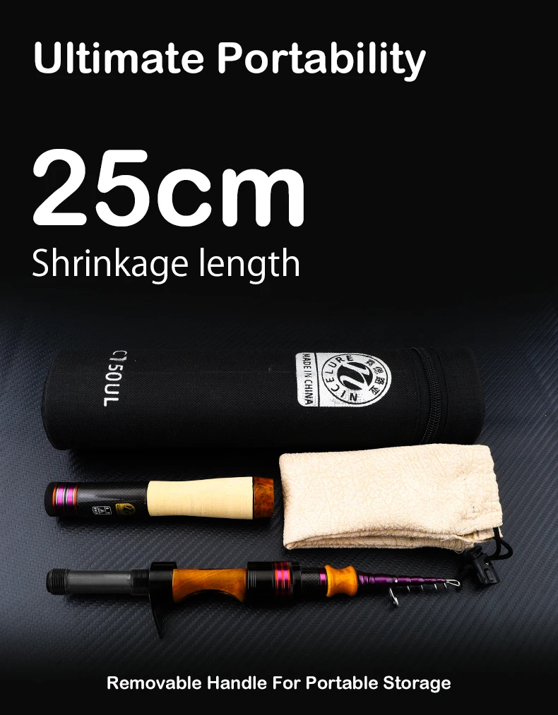 PURELURE XUL BFS Carbon Telescopic Fishing Rod (5ft/1.50M) | Shopee ...