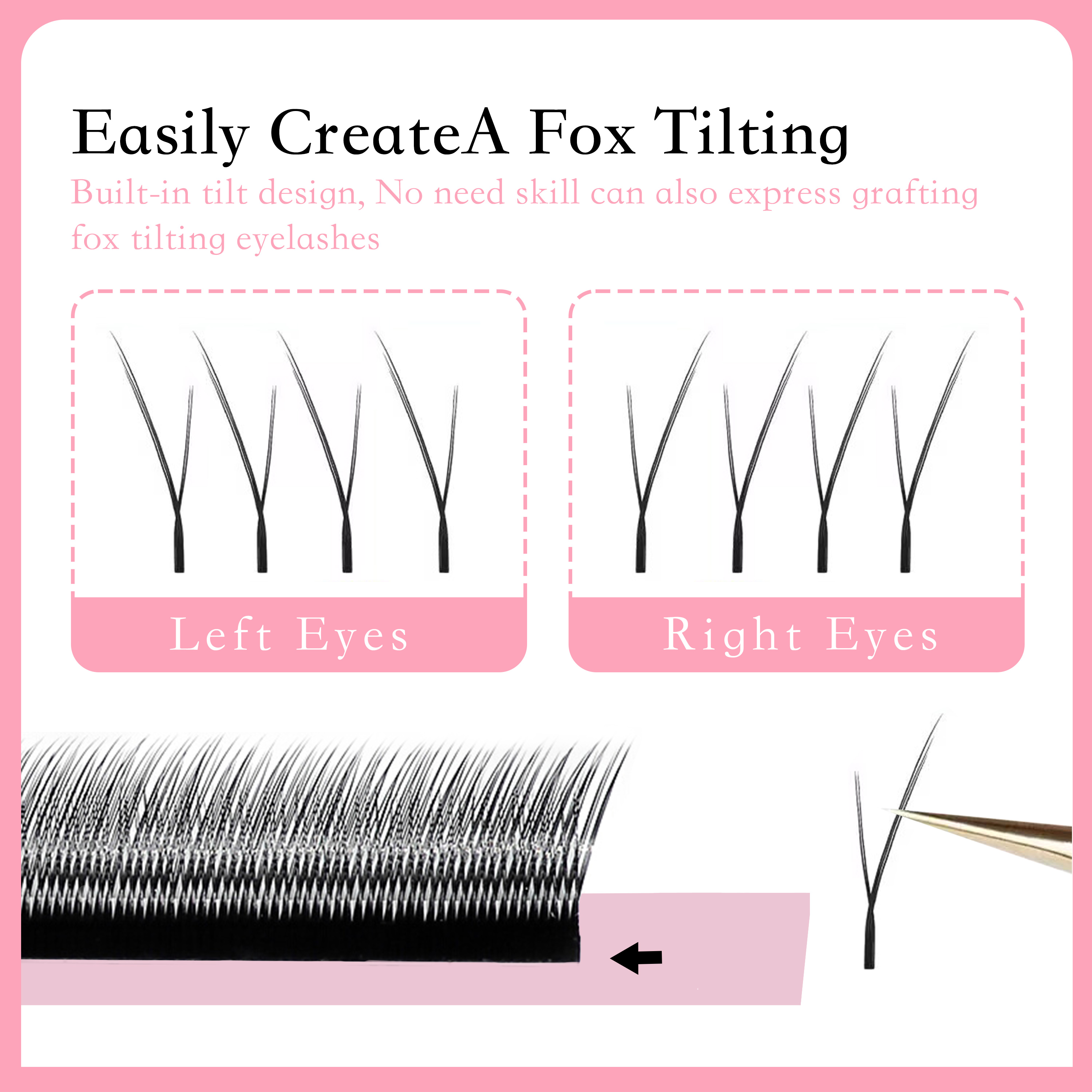 PRAECLARUS Fox Series Oblique Flying Y Type Eyelash Extension Thickness ...
