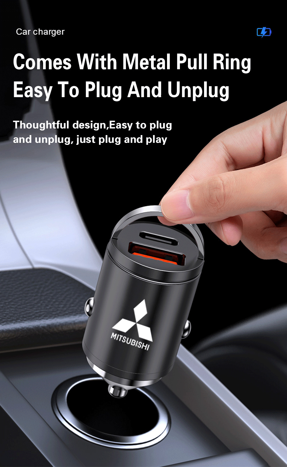 For Ford Car Phone Quick Charger 200W Type C PD QC3.0 USB Dual Ports ...