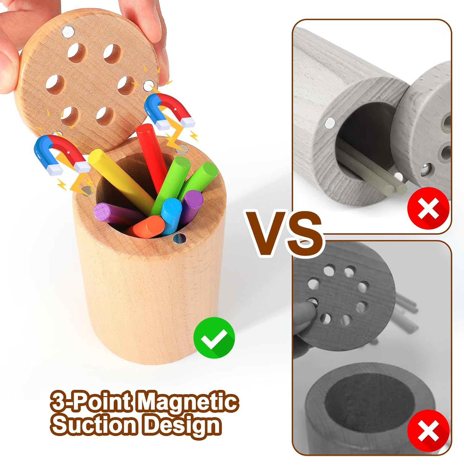 Montessori Wooden Toys Color Sorting Fine Motor Toys Shape Matching ...