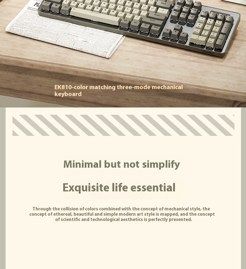 DAREU EK810 Wireless Mechanical Keyboard 100% Hot swappable Ice Blue ...