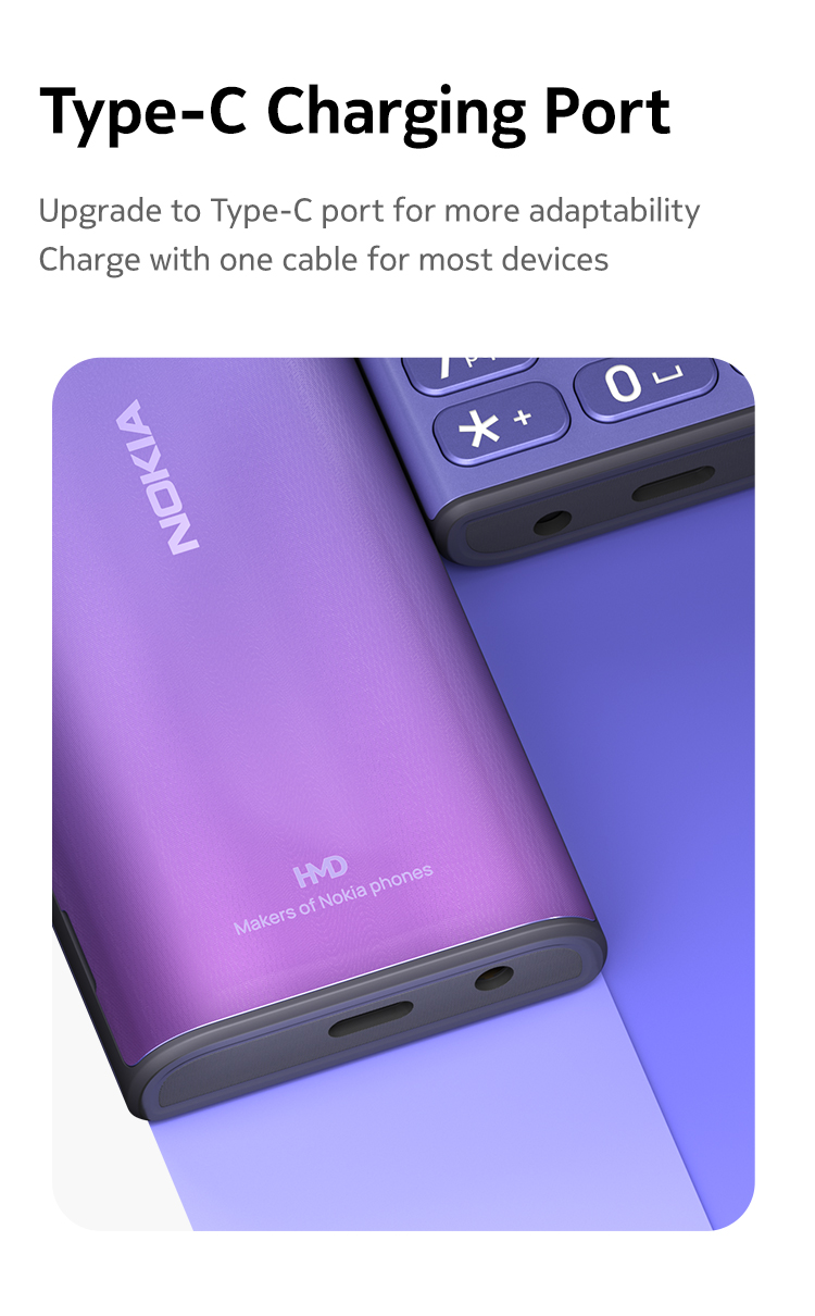 Nokia 125 4G Basic Phone Original 2.4'' Dispaly Type-C Rear Cam with ...