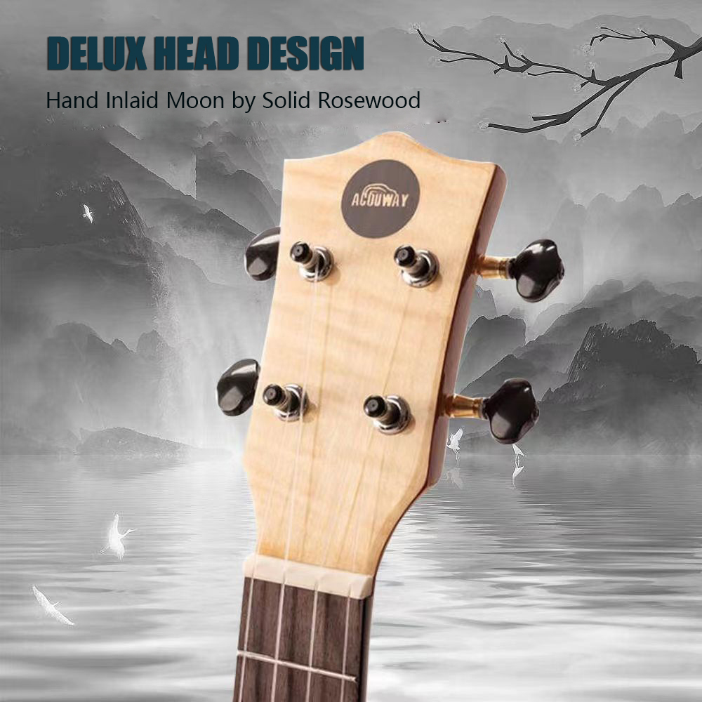 ACOUWAY 24 Inch ukulele Concert ukelele Cutaway body 2A Canada Tiger ...