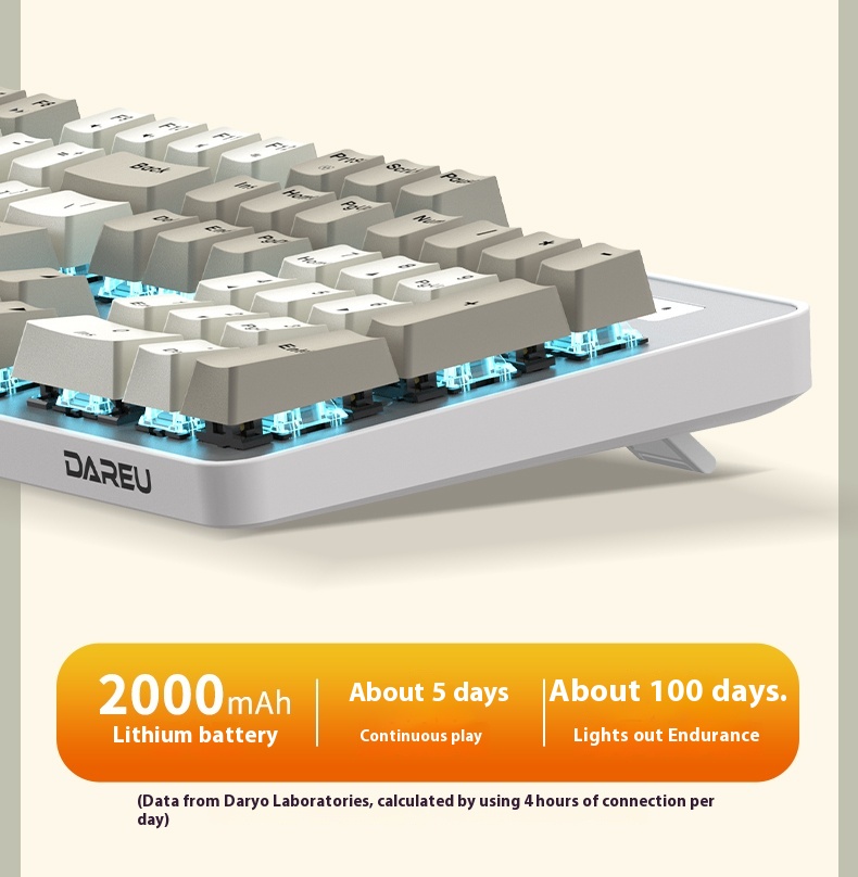 DAREU EK810 Wireless Mechanical Keyboard 100% Hot swappable Ice Blue ...