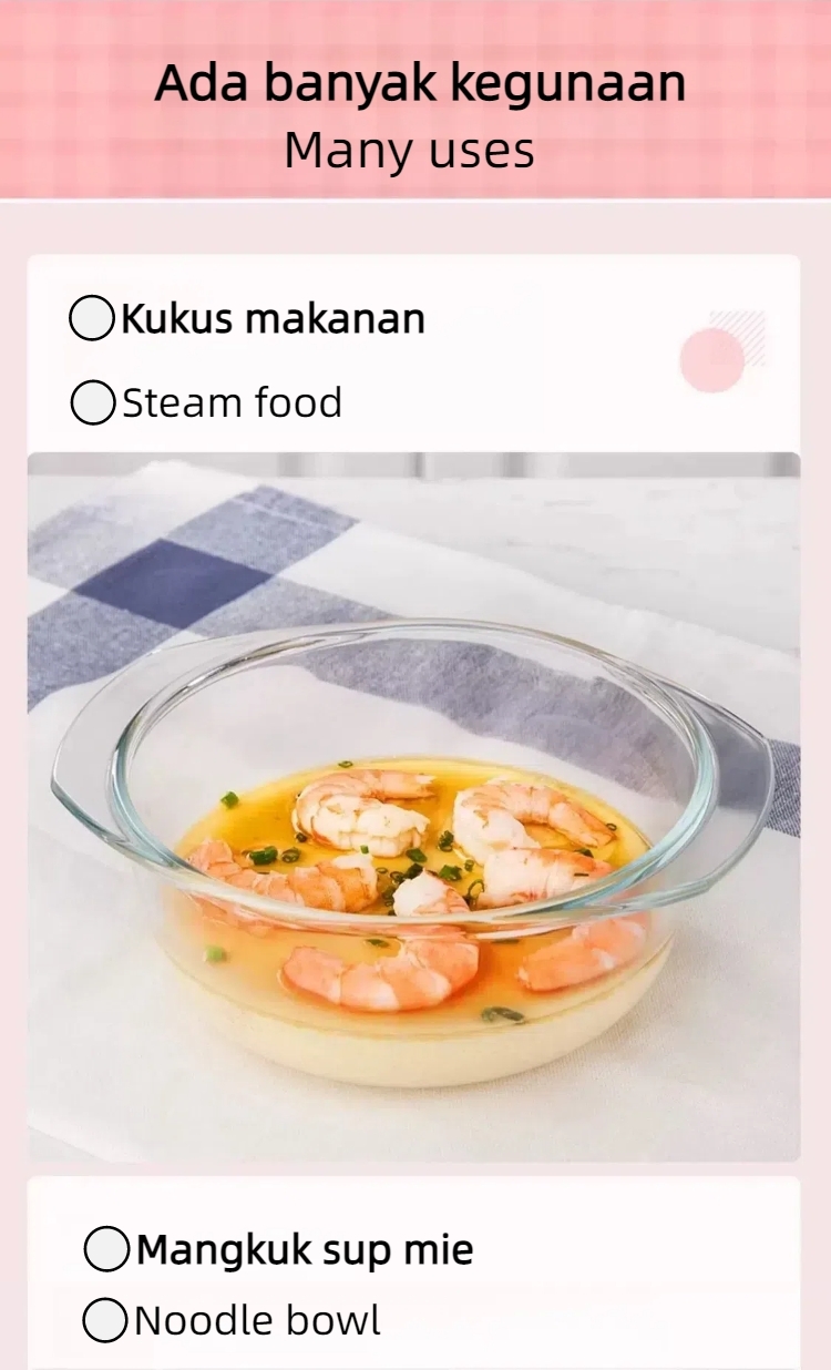 Ready stock Tempered Glass Bowl Mangkuk hidang Kaca Serving with lid ...